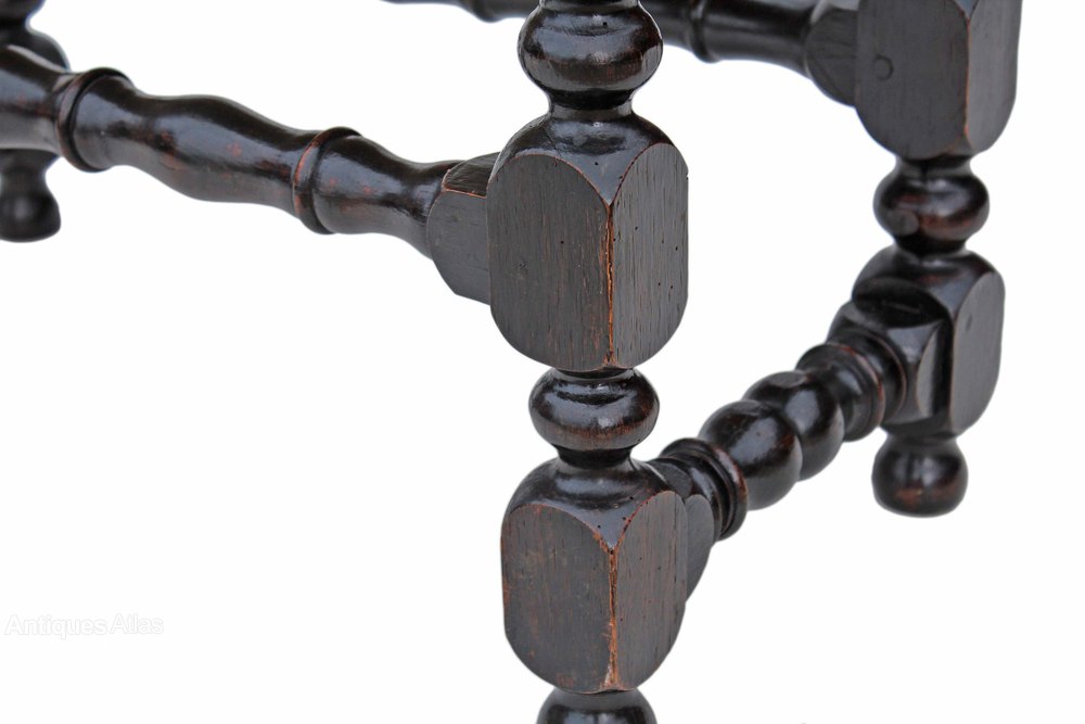 Victorian Peg Jointed Oak Stool Window Seat Chair - Antiques Atlas