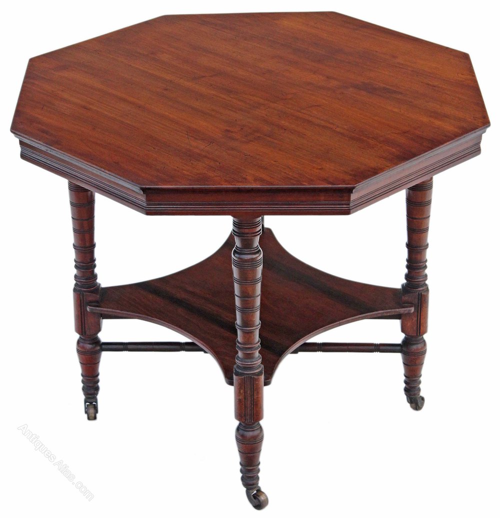 Victorian Walnut Octagonal Centre Window Side Table - Antiques Atlas