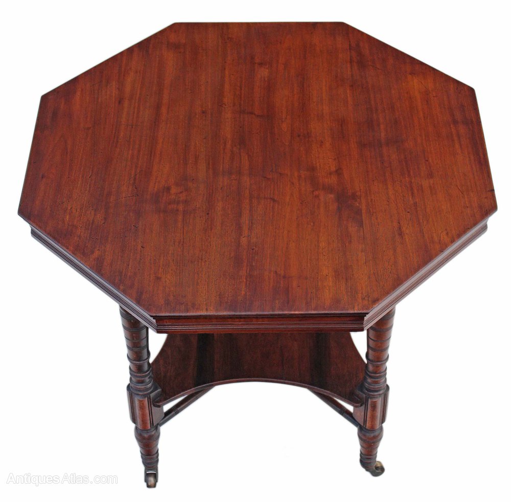 Victorian Walnut Octagonal Centre Window Side Table - Antiques Atlas