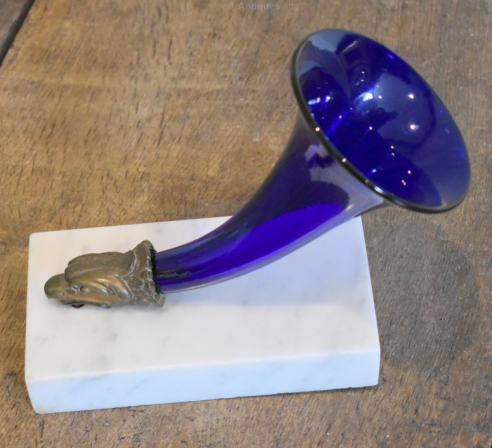 Antiques Atlas - Cobalt Blue Glass Cornucopia Vase as514a1623