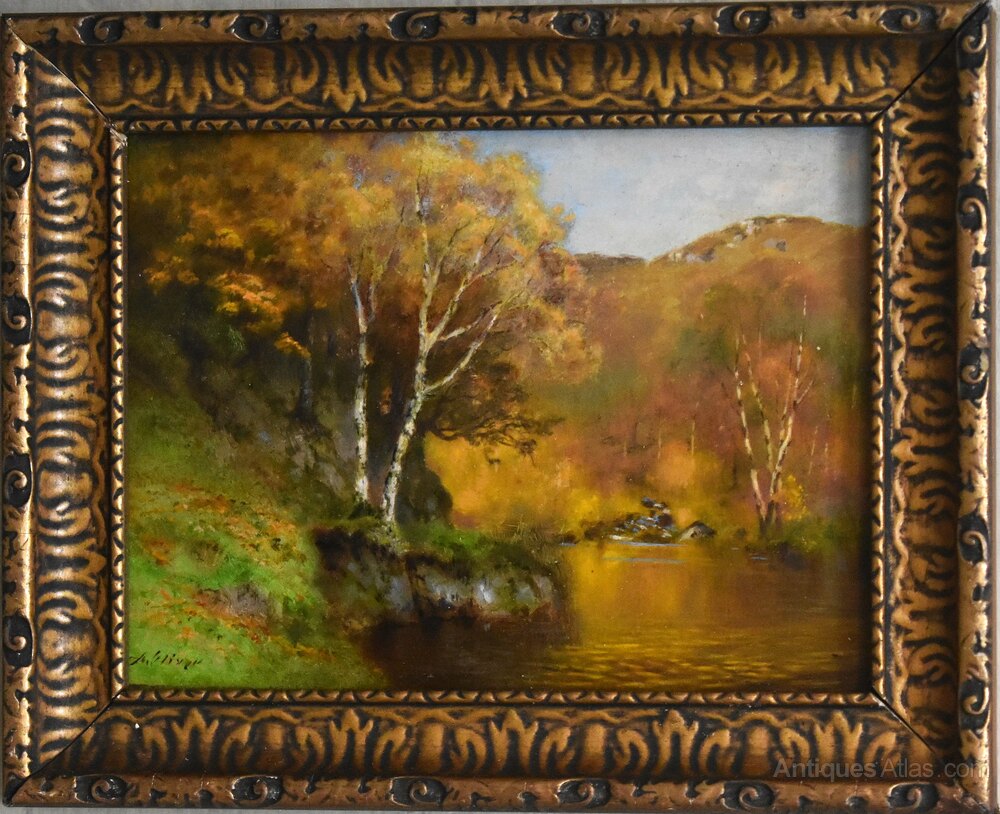 Antiques Atlas - Small Landscape Oil Painting By Alfred Oliver as514a2111