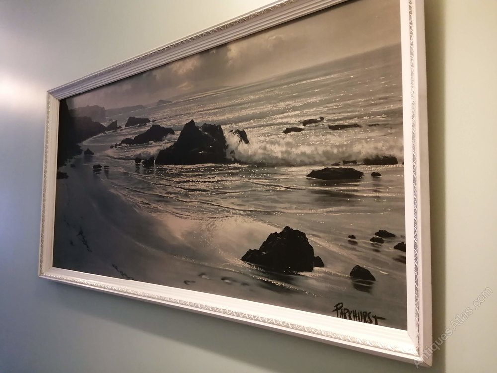 Antiques Atlas - Seascape Print By Violet Parkhurst Vintage