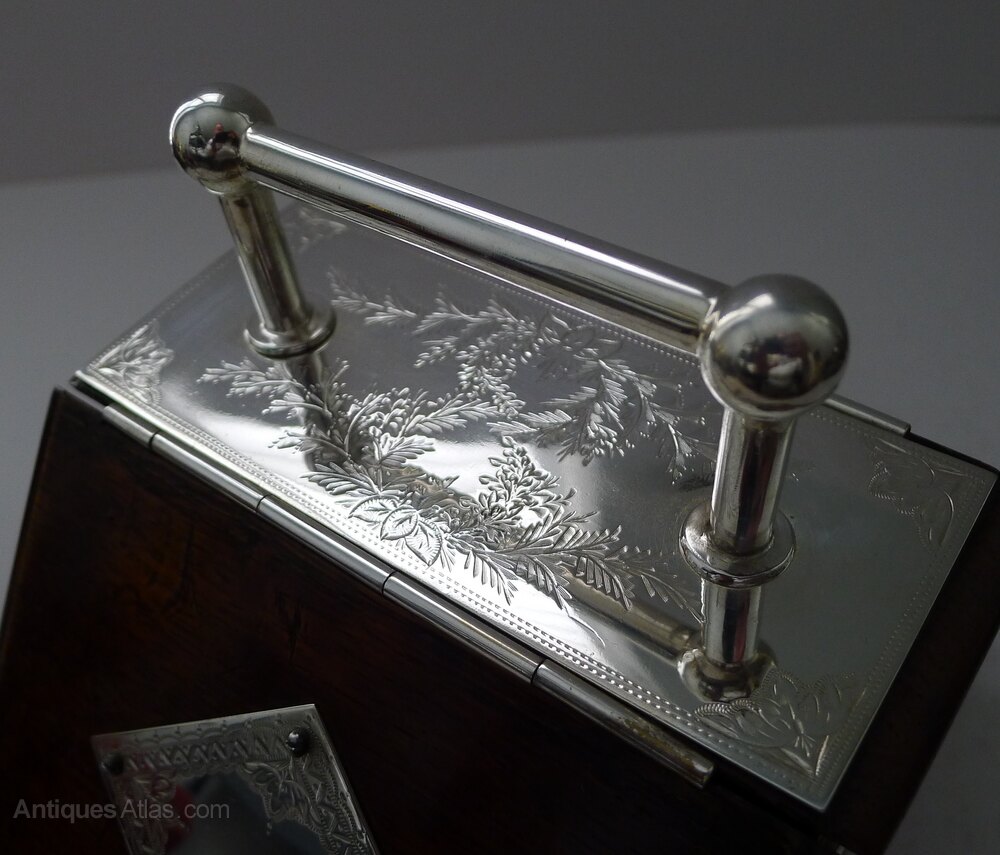 Antiques Atlas - Antique English Oak And Silver Plate Biscuit Box ...