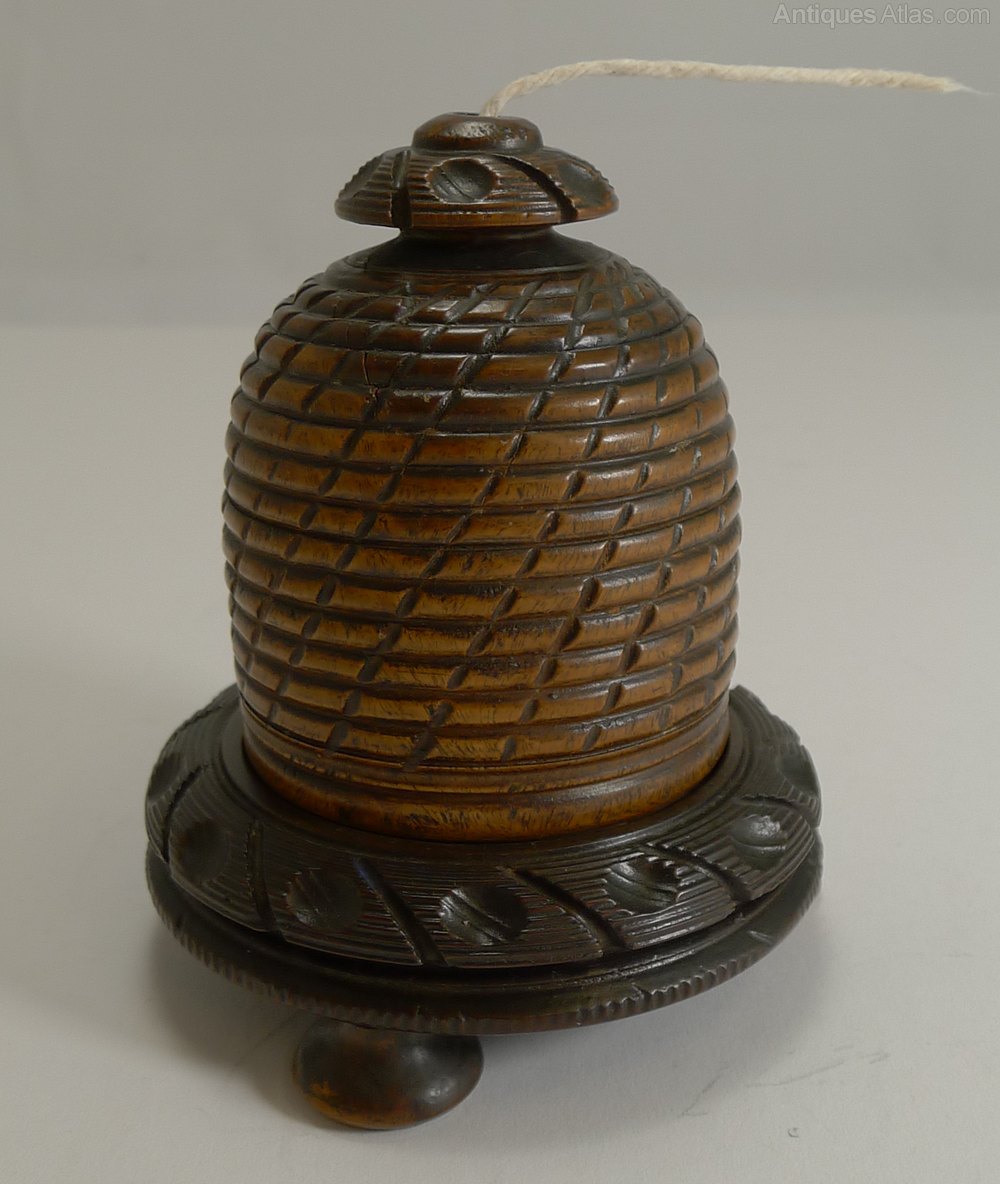 Antiques Atlas - English Beehive String Box / Dispenser C.1880