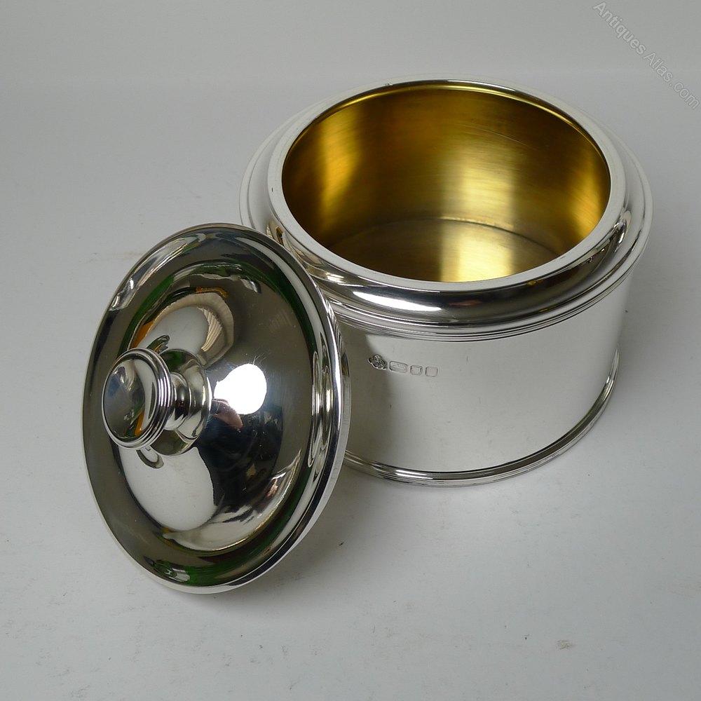 Antiques Atlas - Vintage Solid Silver Biscuit Box By Asprey, London