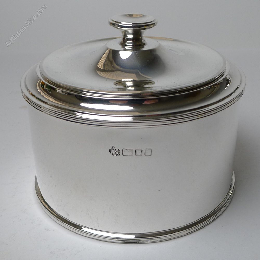 Antiques Atlas - Vintage Solid Silver Biscuit Box By Asprey, London
