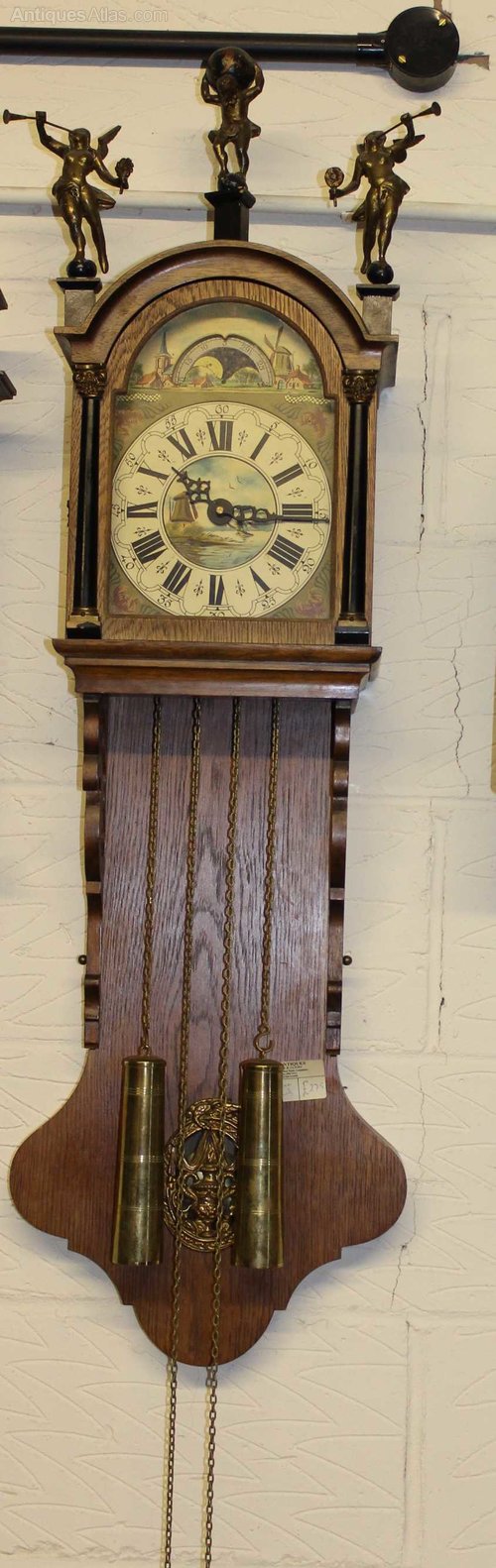Antiques Atlas - 1920 Oak Wall Clock With 8 Day Movement