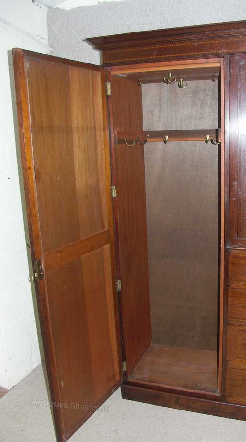 Mahogany 1 Door Mirrored Compactum Wardrobe - Antiques Atlas