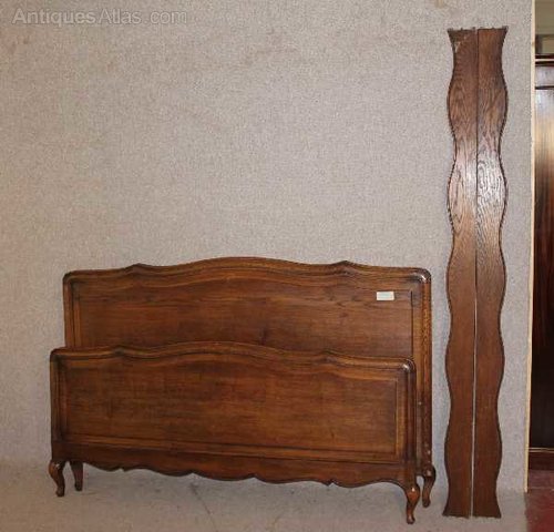 Carved Solid Oak Bed Rails Foot And Head Board - Antiques Atlas