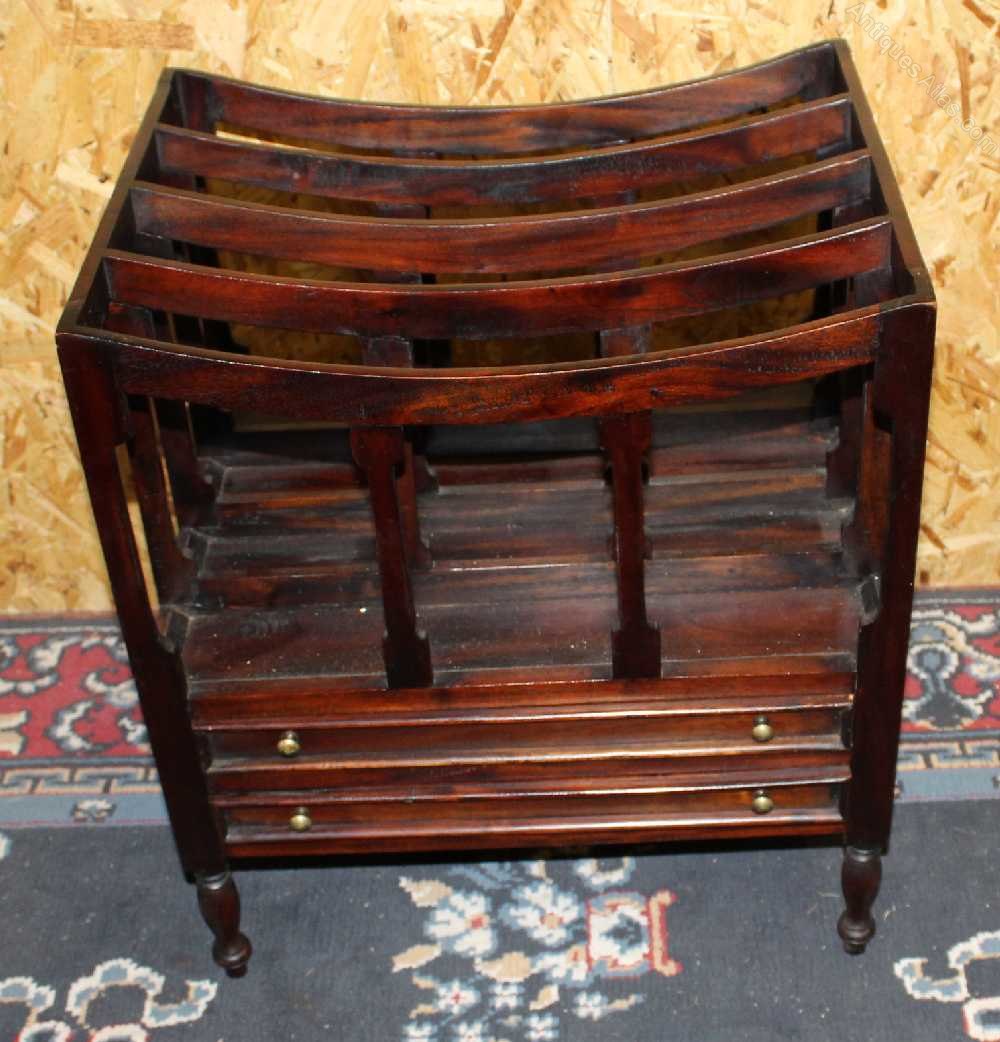 Antiques Atlas - Mahogany Canterbury Magazine Rack With Drawers