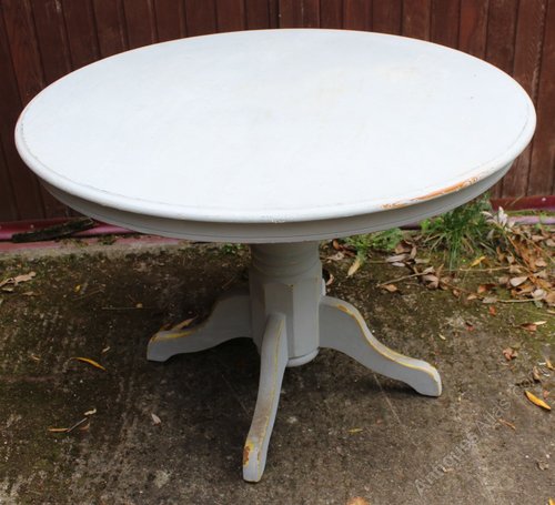 Antiques Atlas - Round Table Painted Grey/ Blue