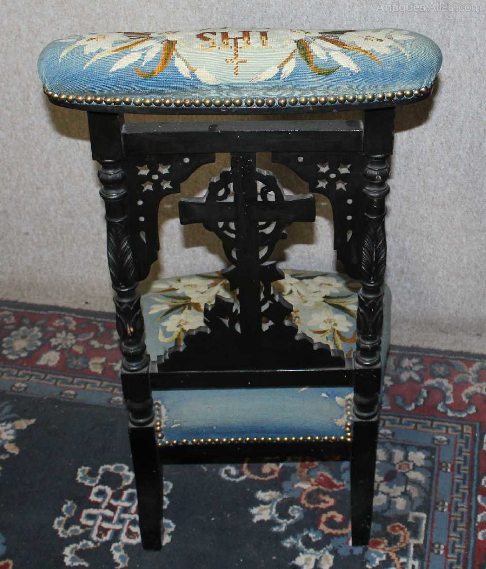 Upholstered Prie Dieux With Carved Detailing. - Antiques Atlas