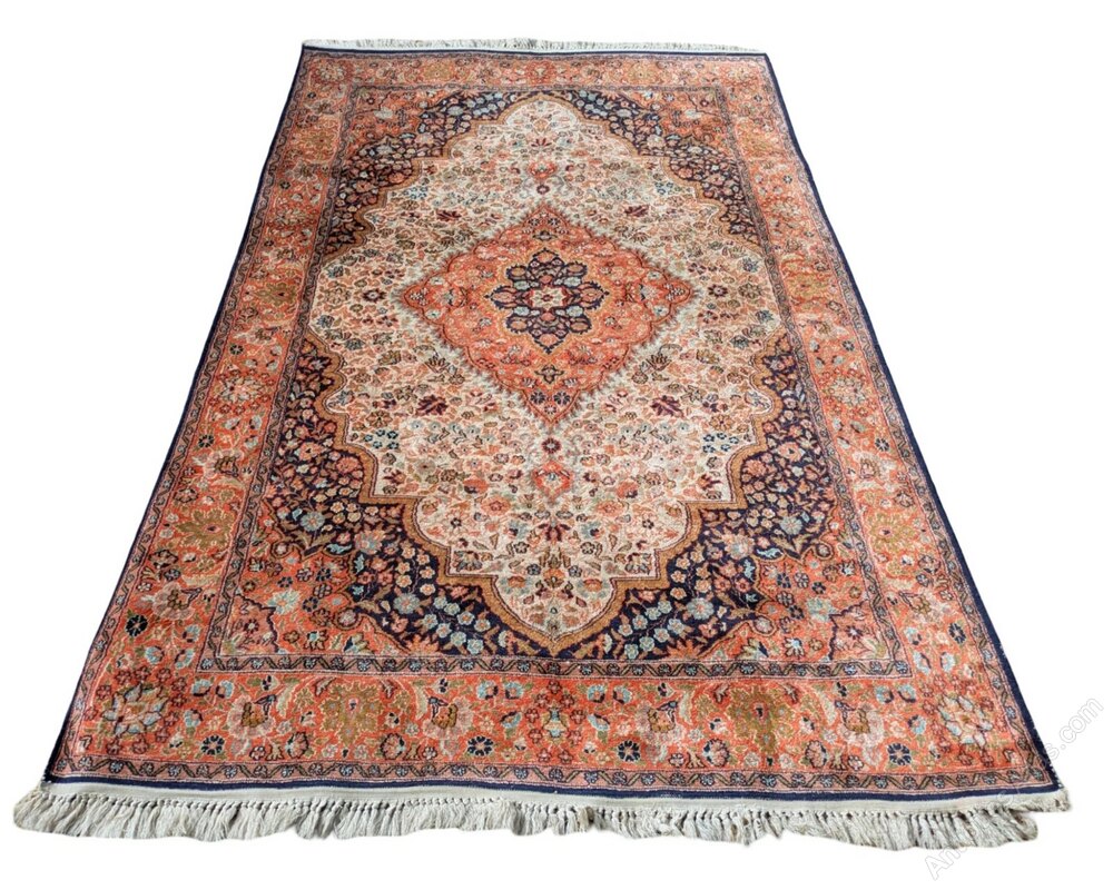 Antiques Atlas - Pretty Kashmir Silk Carpet as623a4624