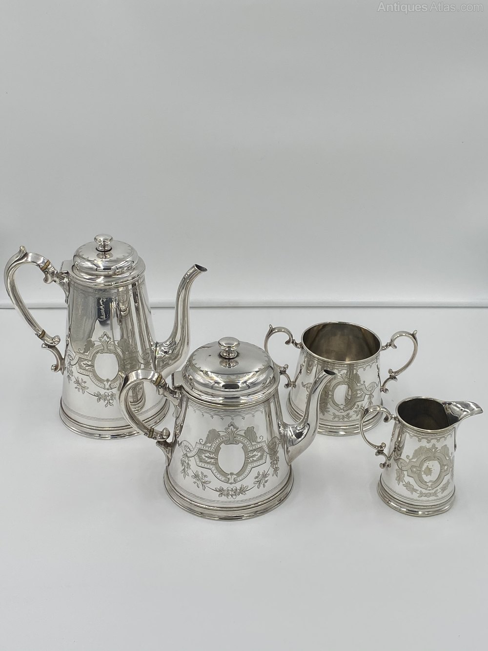 Antiques Atlas - Antique Silver Plated Tea & Coffee Service