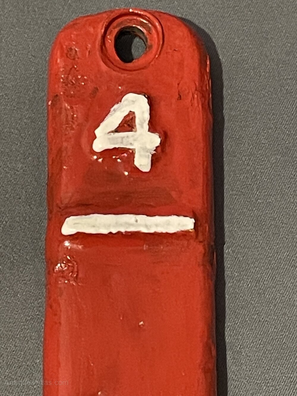 Antiques Atlas - LNWR Signal Box Lever Plate "4/" as218a3952 / XGC-A-325E