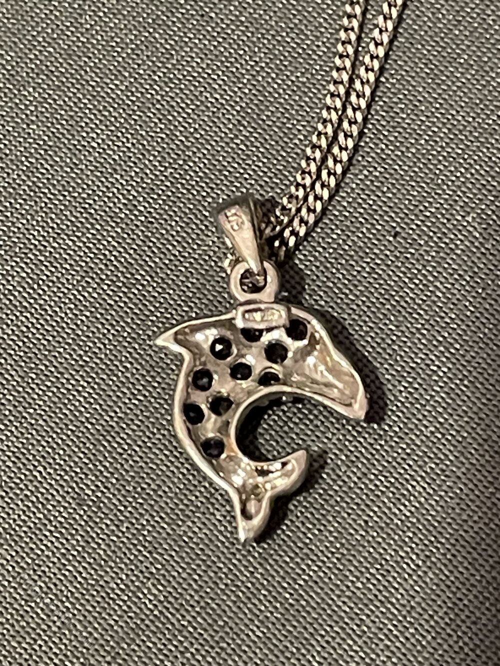Antiques Atlas - Sapphire And Diamond Dolphin Pendant And Chain ...