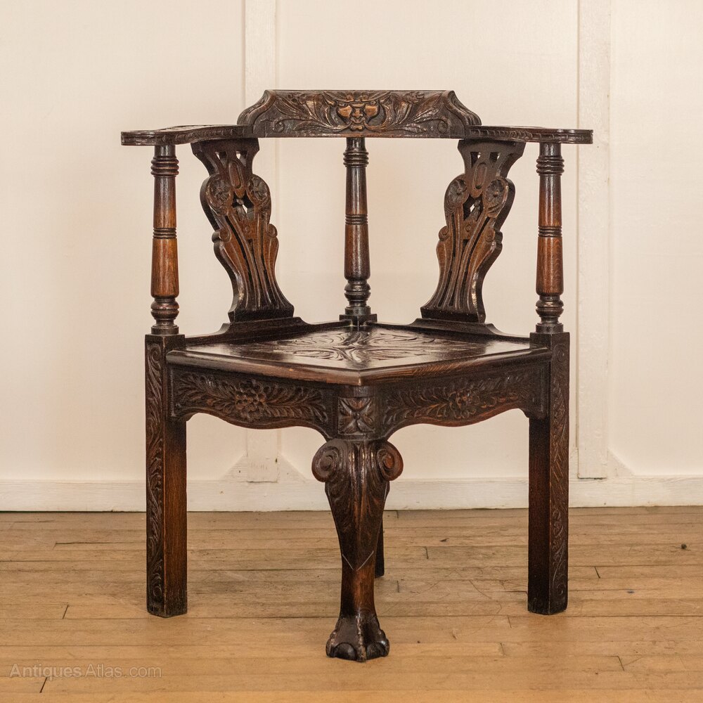 Carved Oak Corner Chair as672a714 / RWI 7687 - Antiques Atlas