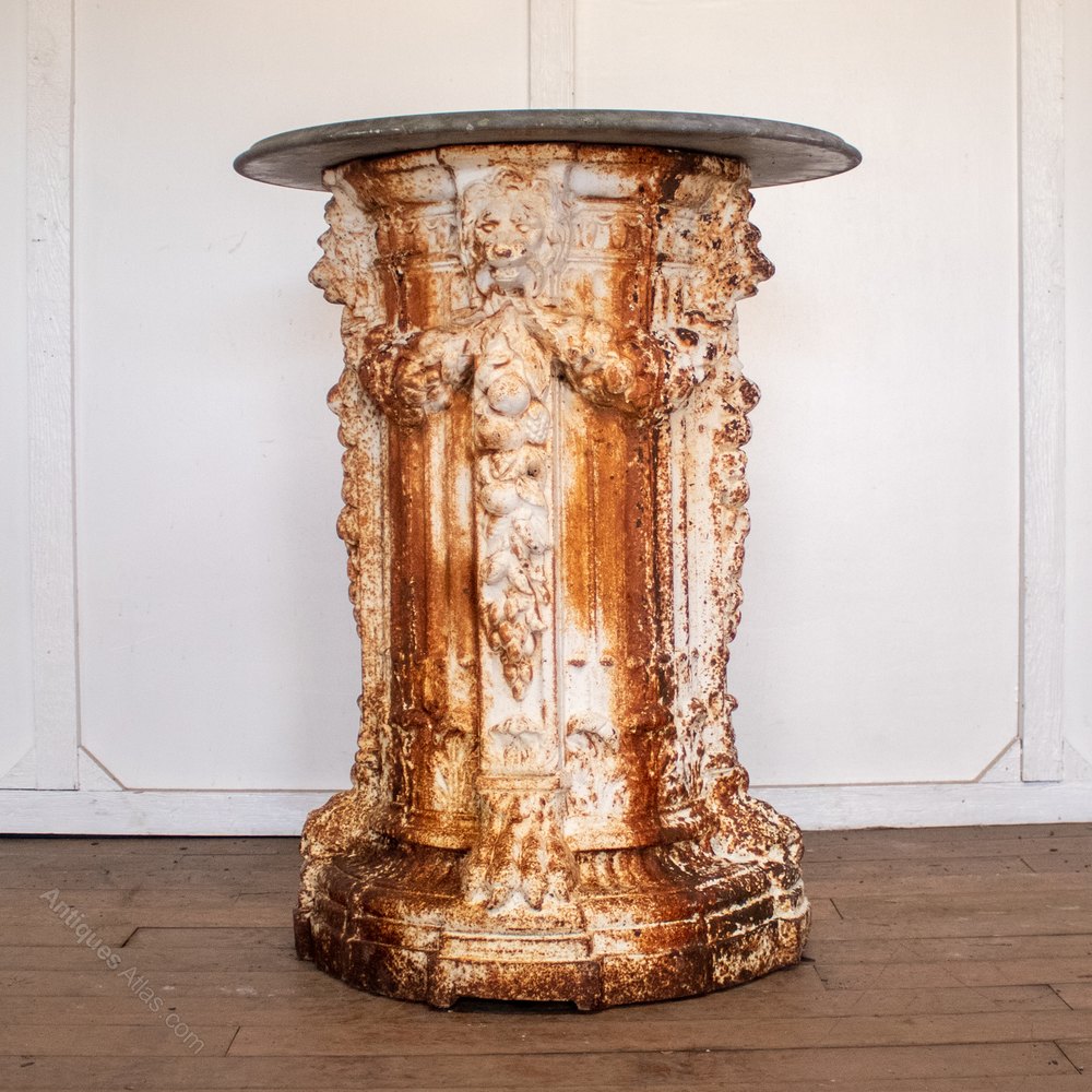 Antiques Atlas - Cast Iron Plinth With Marble Top