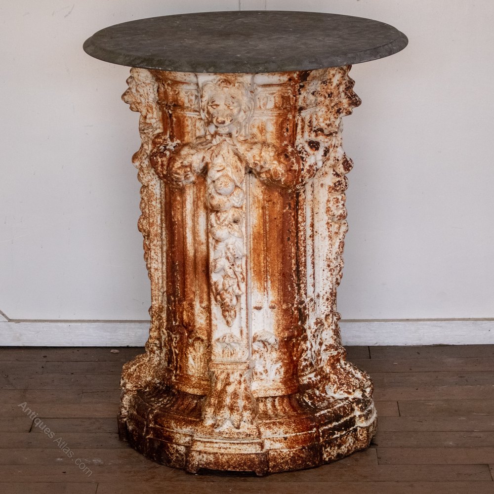 Antiques Atlas - Cast Iron Plinth With Marble Top