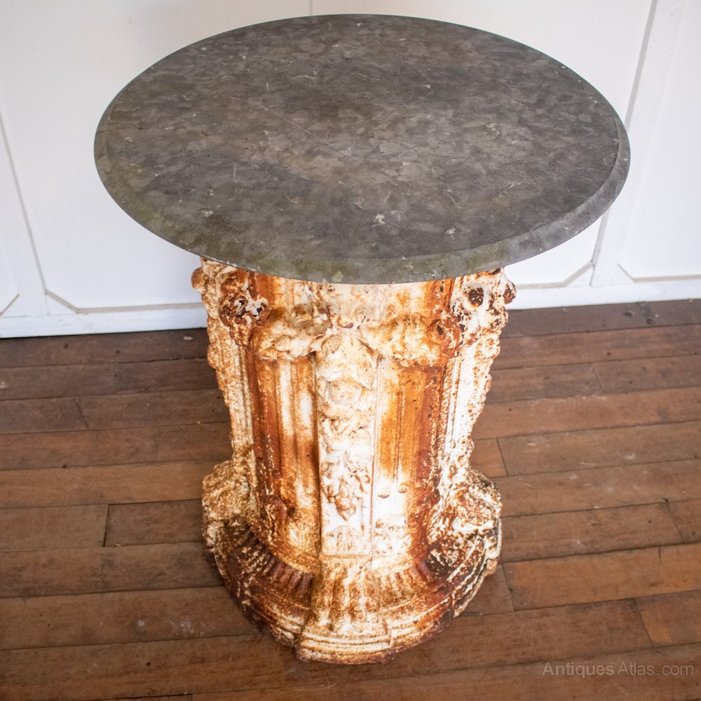 Antiques Atlas - Cast Iron Plinth With Marble Top