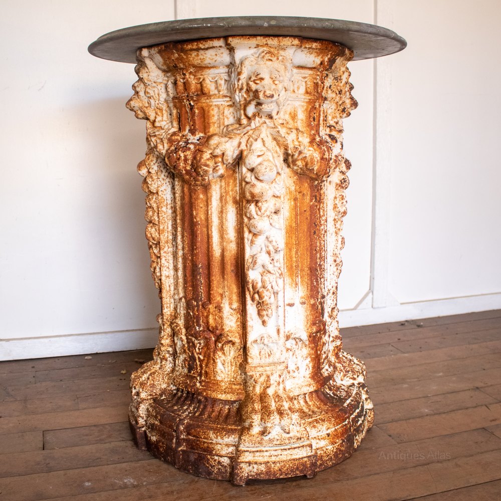 Antiques Atlas - Cast Iron Plinth With Marble Top