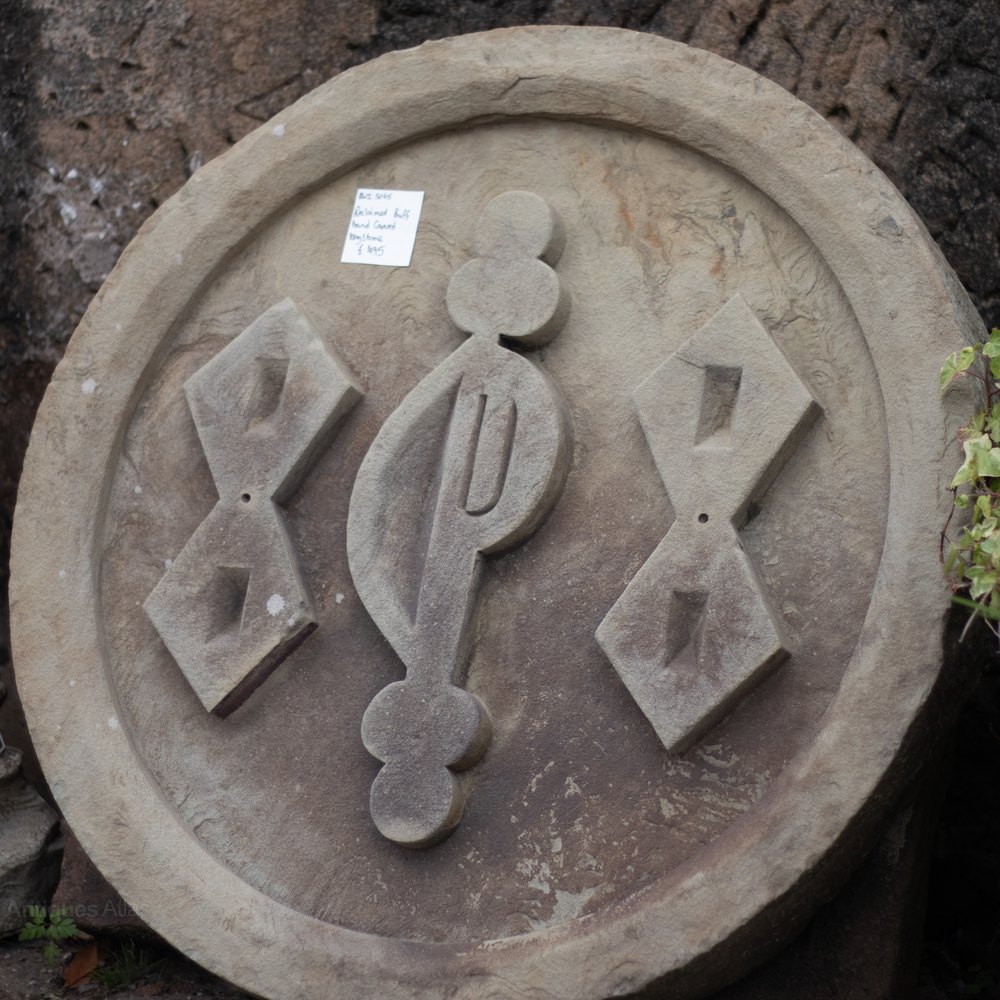 Antiques Atlas - Large Reclaimed Carved Keystone With Harp Motif