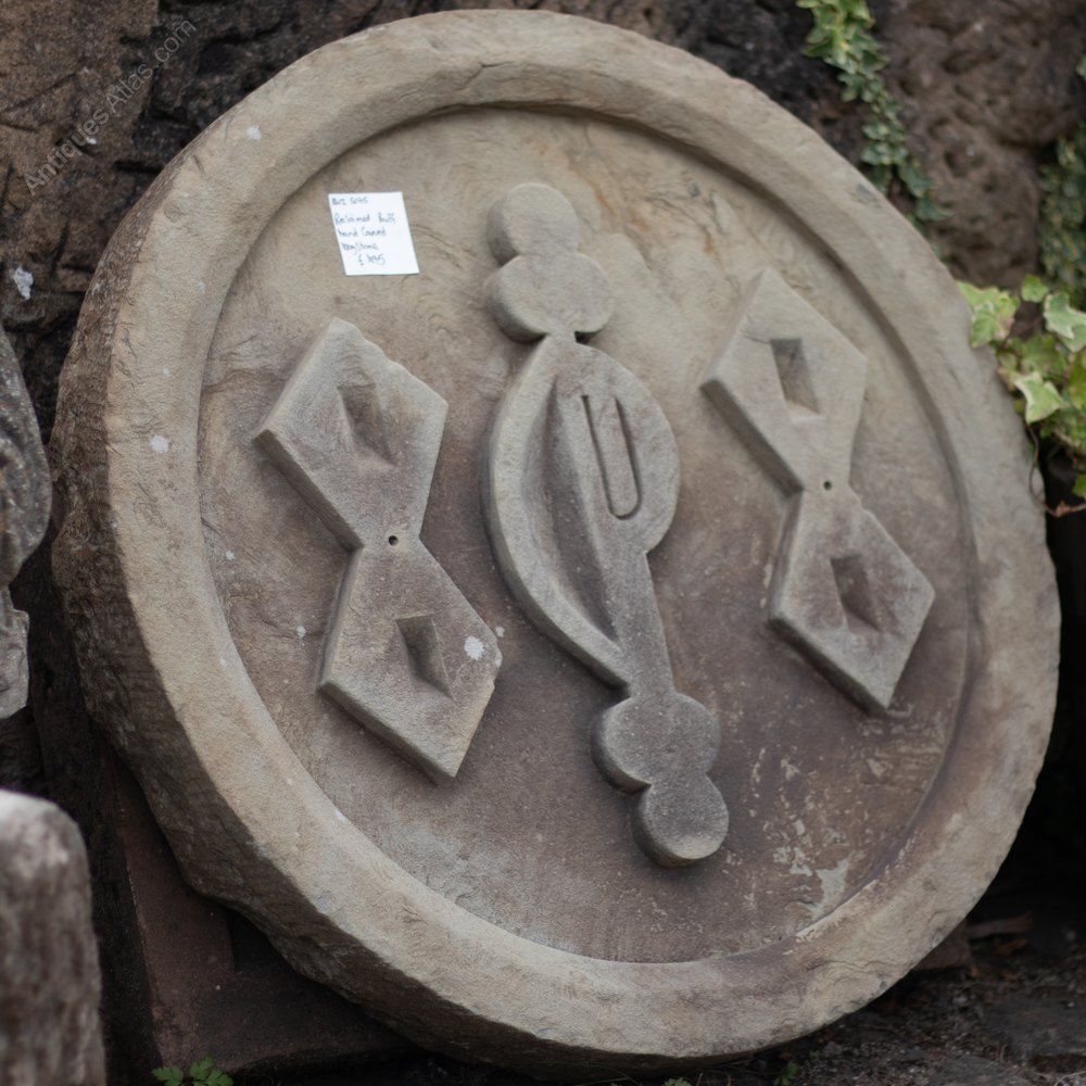 Antiques Atlas - Large Reclaimed Carved Keystone With Harp Motif
