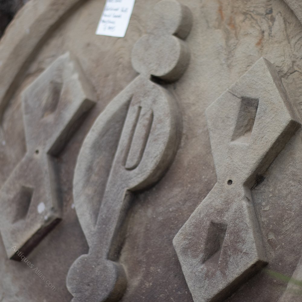 Antiques Atlas - Large Reclaimed Carved Keystone With Harp Motif