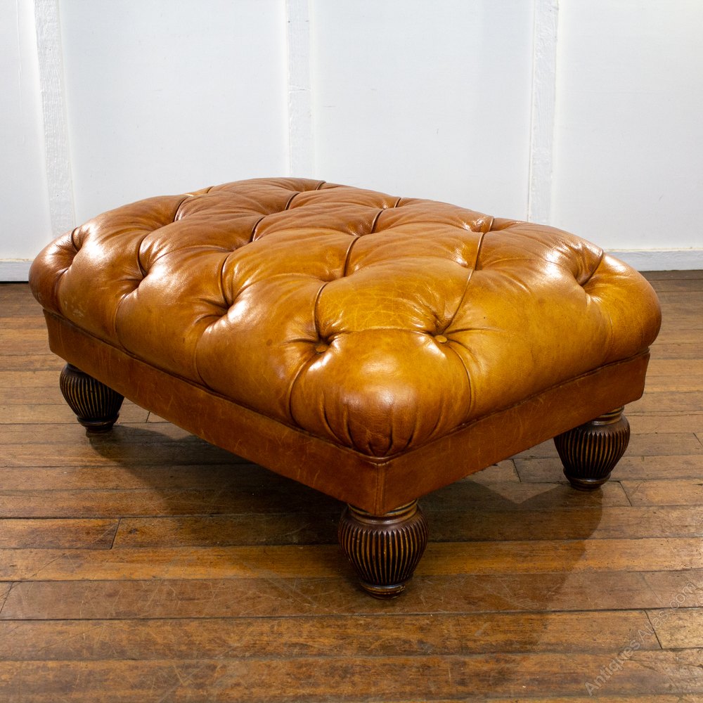 Large Tetrad Oskar Leather Footstool - Antiques Atlas