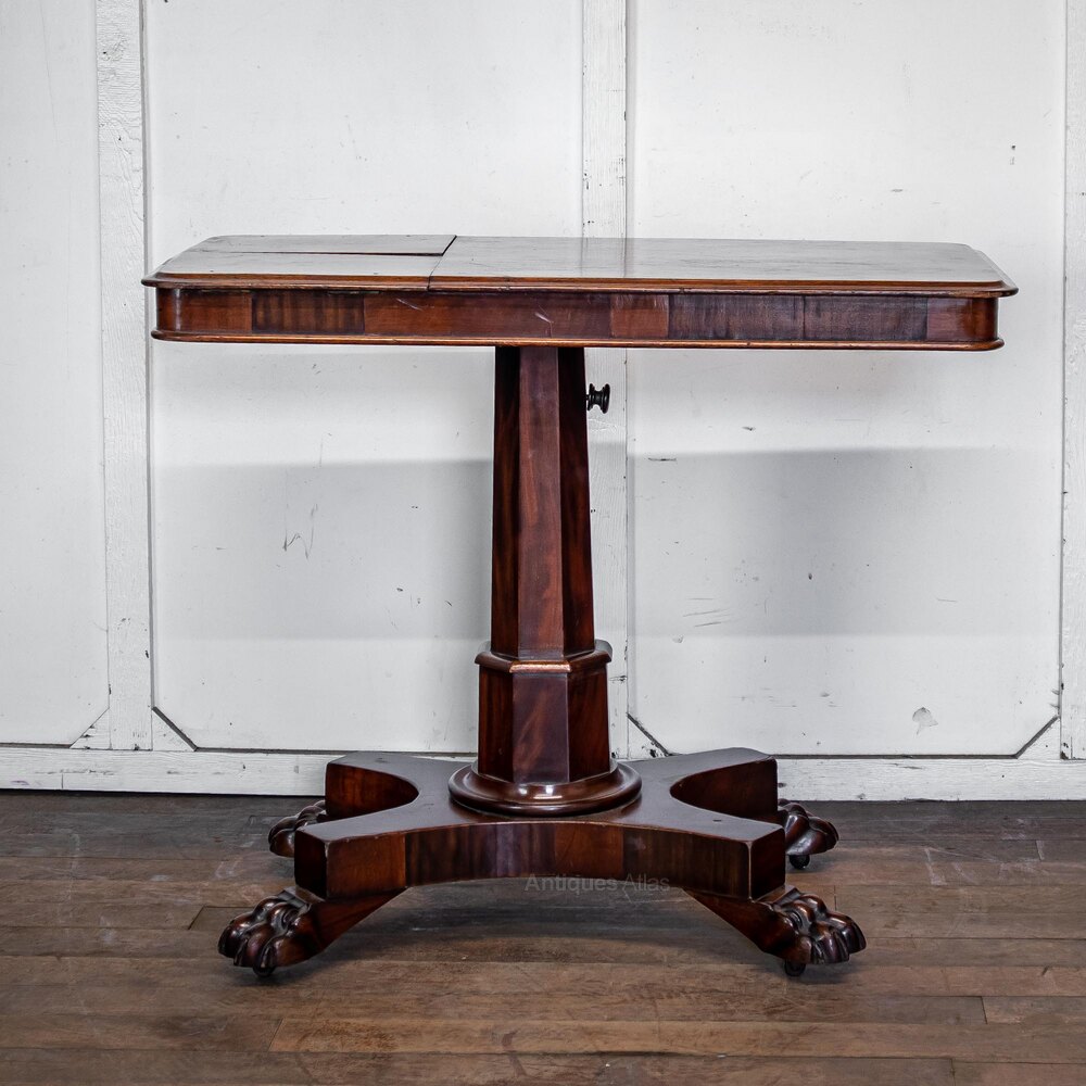Late Regency Mahogany Reading Table - Antiques Atlas