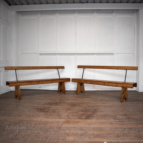 Pine Two Way Tram Bench - Antiques Atlas