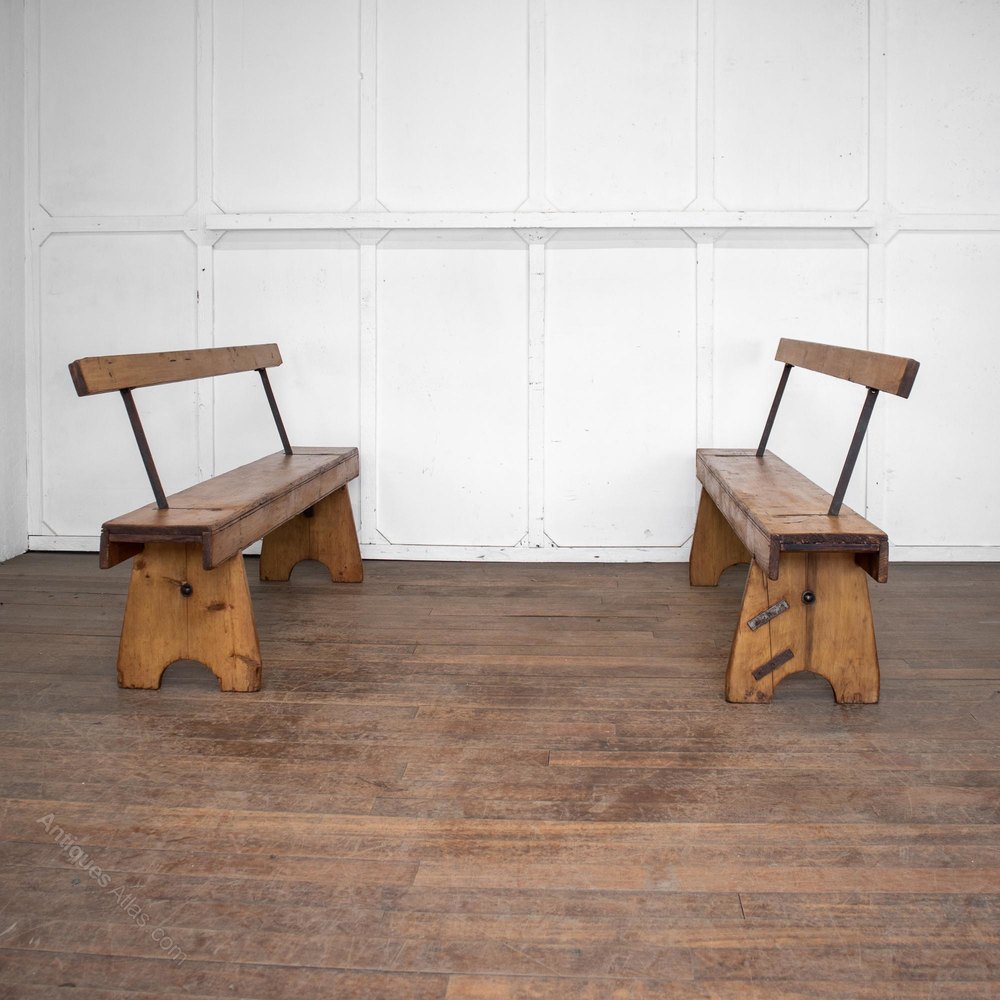 Pine Two Way Tram Bench - Antiques Atlas