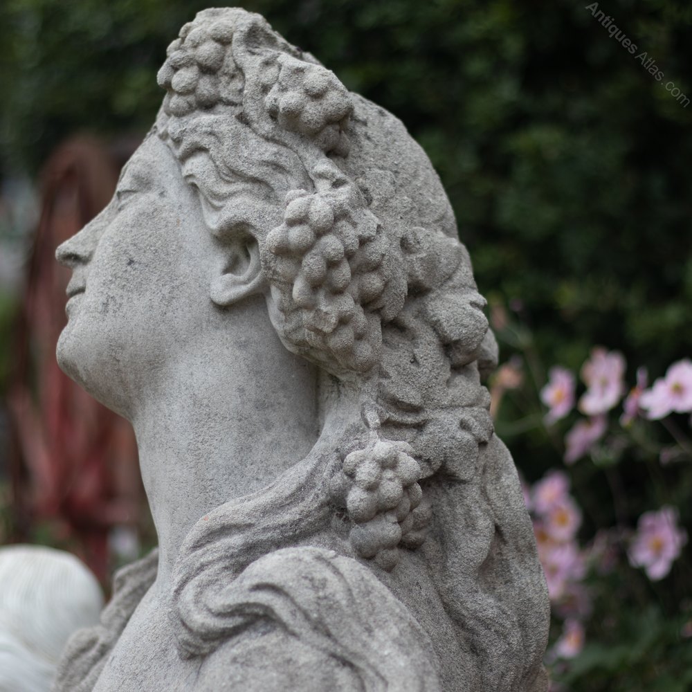 Antiques Atlas - Reclaimed Vintage Gritstone Statue Of Bacchante