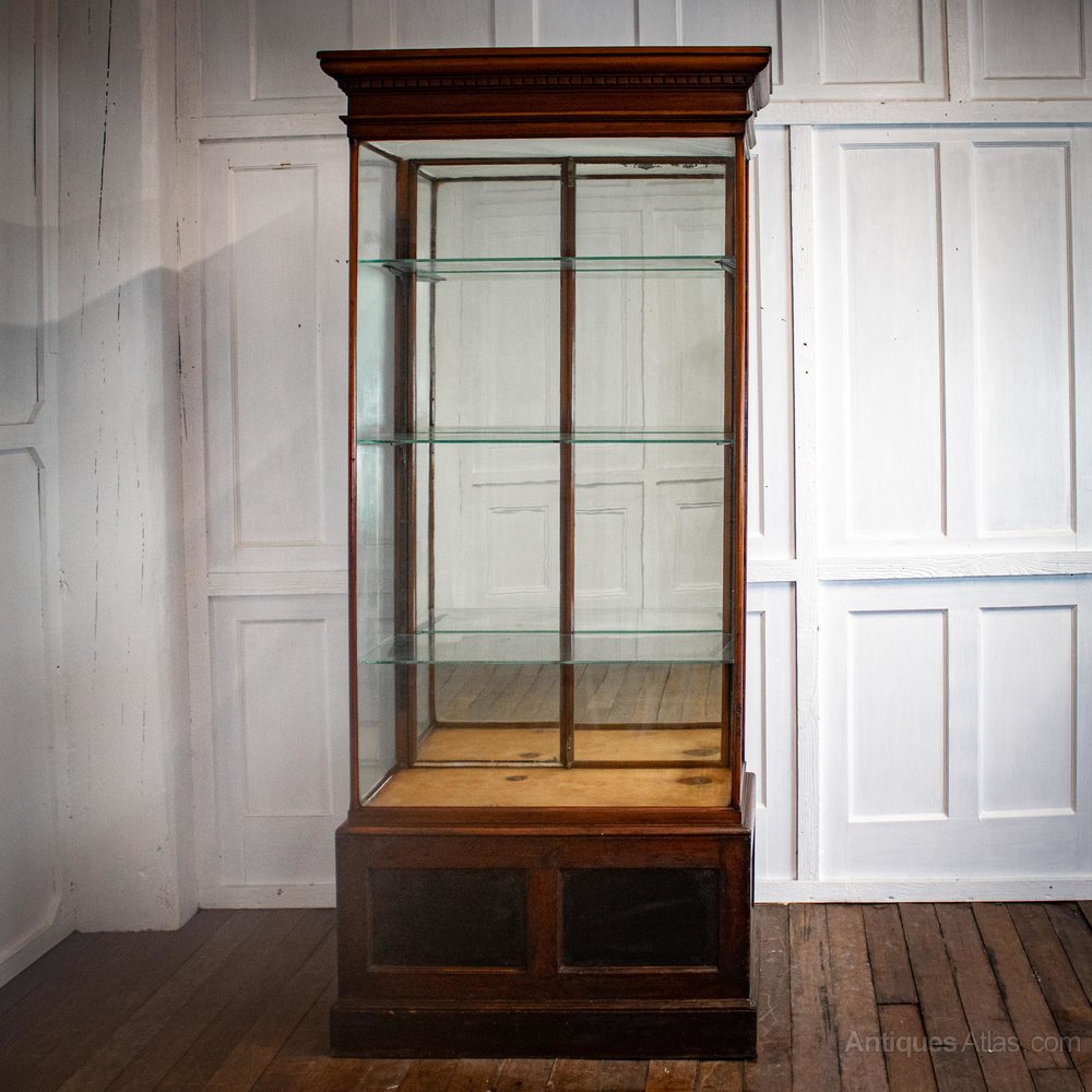 Victorian Mahogany Glazed Shop Display Cabinet - Antiques Atlas