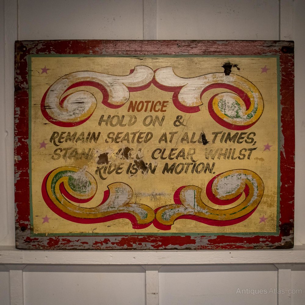Vintage Hand Painted Fairground Sign - Antiques Atlas