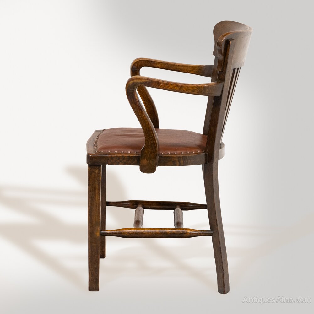 Vintage Oak Office Chair With Brown Seat as672a760 / RWI 9199 ...
