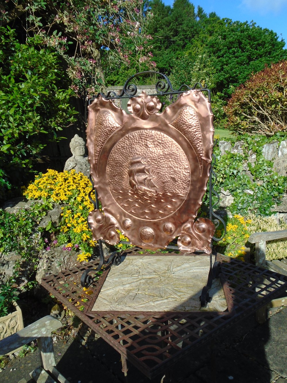 Antiques Atlas - Arts & Crafts Cornish Copper Firescreen