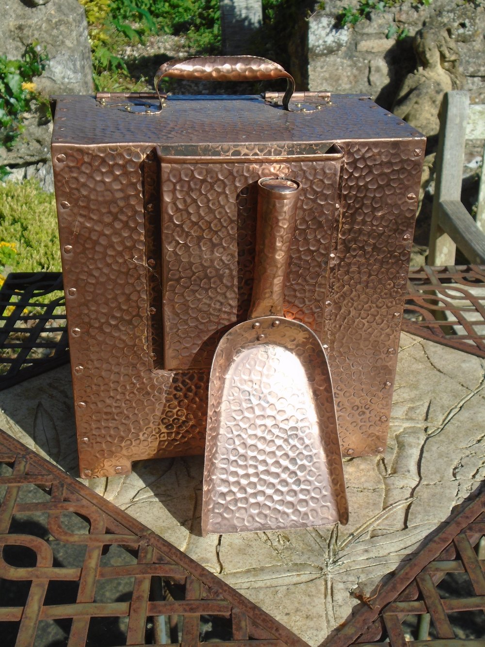 Antiques Atlas - Arts & Crafts Copper Fireside Box. F & J Pool.