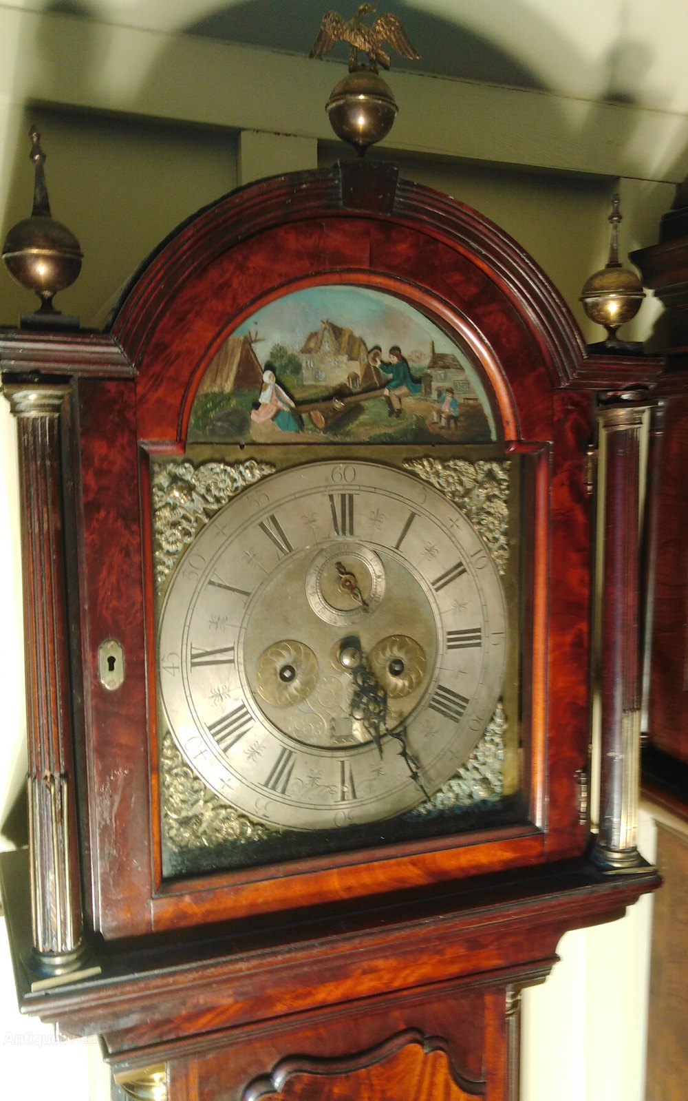 Antiques Atlas - ANTIQUE AUTOMATION MAHOGANY LONGCASE CLOCK
