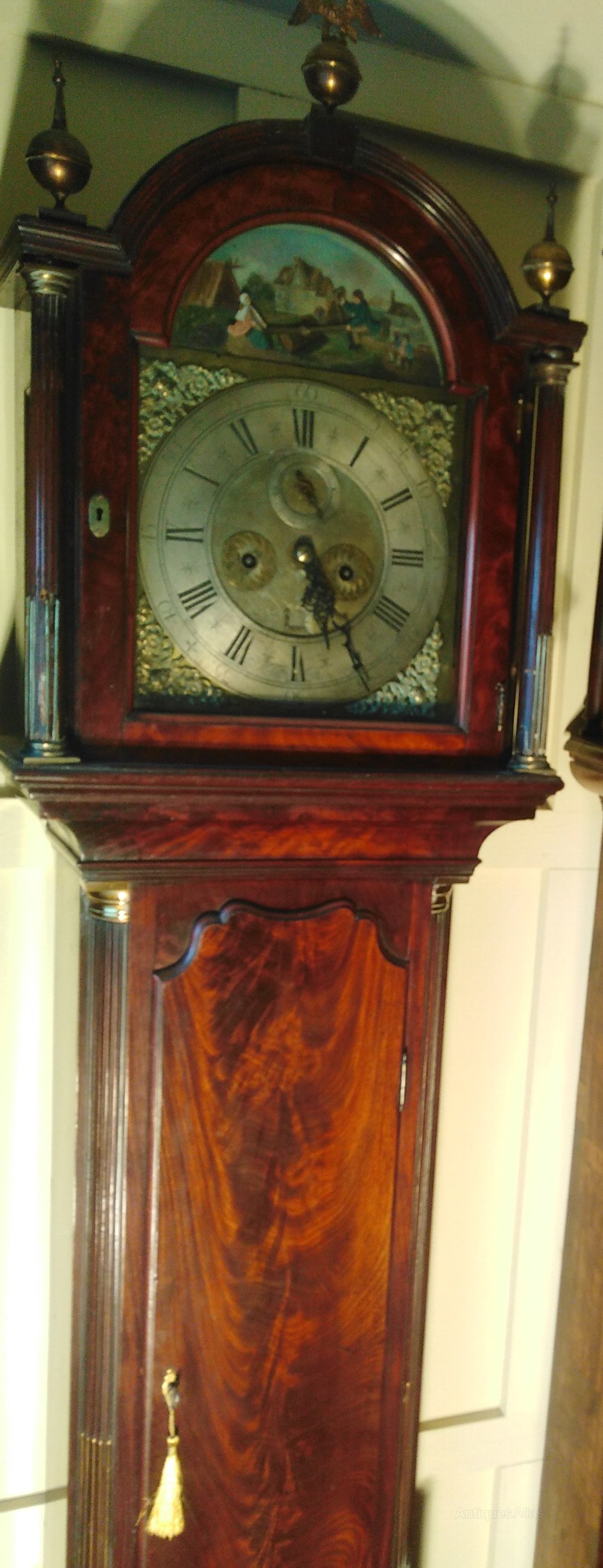 Antiques Atlas - ANTIQUE AUTOMATION MAHOGANY LONGCASE CLOCK