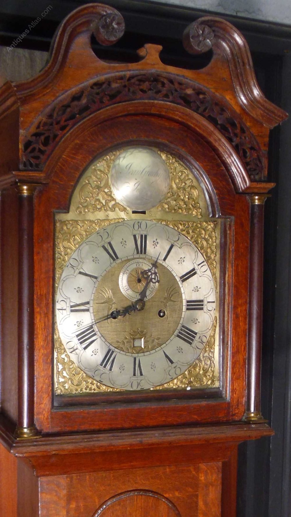Antiques Atlas - Antique Oak Jersey Longcase Clock