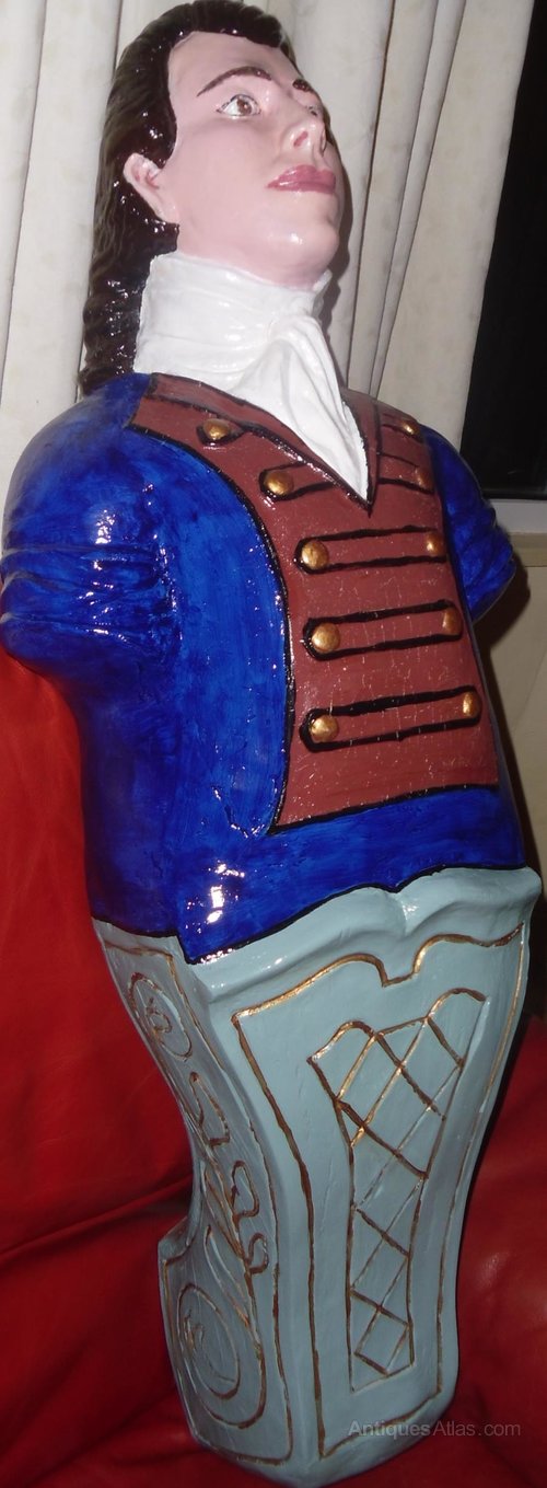 Antiques Atlas - HAND PAINTED SHIPS FIGUREHEAD NAUTICAL