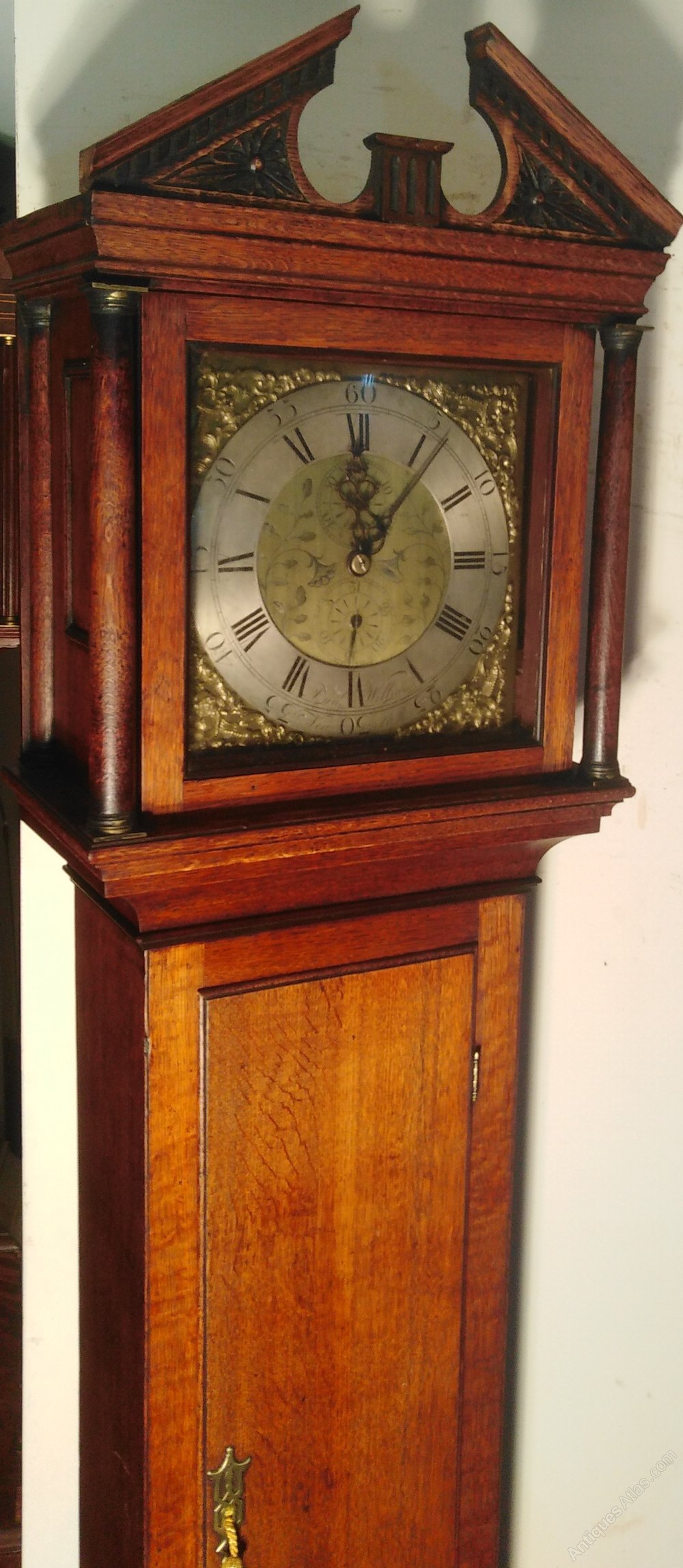 Antiques Atlas - ANTIQUE LIGHT OAK LONGCASE / GRANDFATHER CLOCK