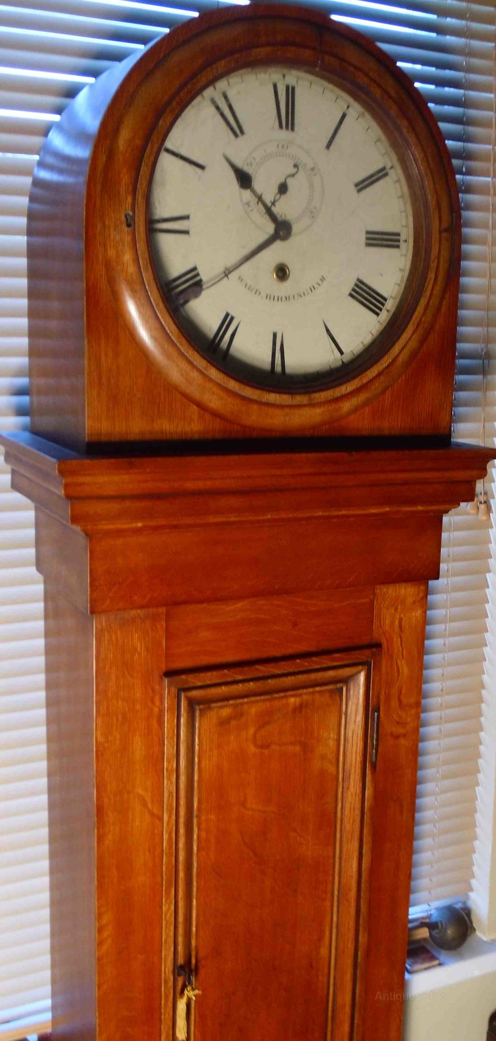 Antiques Atlas - REGULATOR OAK "BIRMINGHAM" LONGCASE CLOCK