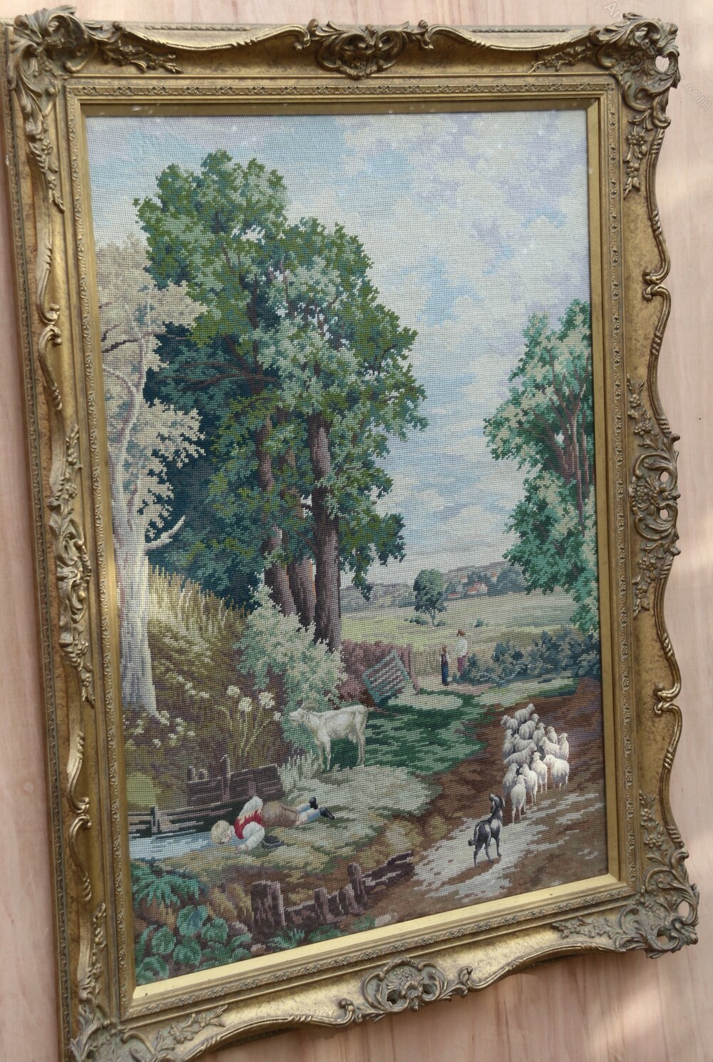 Antiques Atlas - The Corn Field, J Constable, Wool Work Picture as755a474