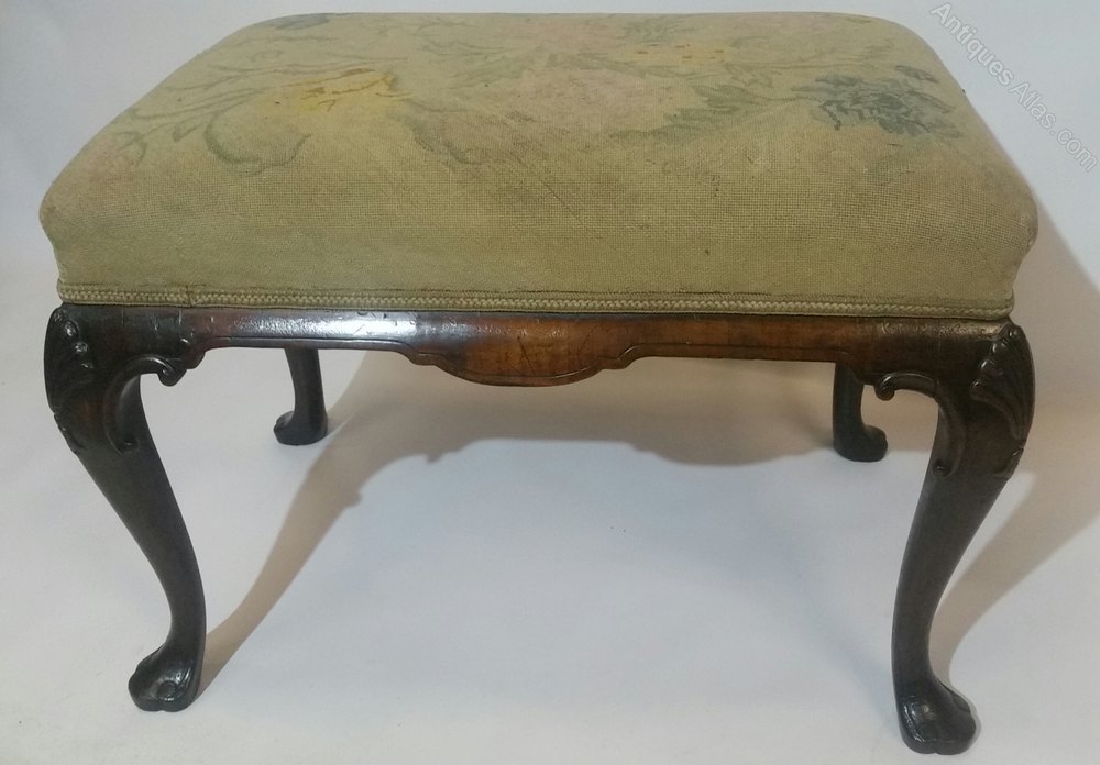 Irish 19th Century Walnut Stool. - Antiques Atlas