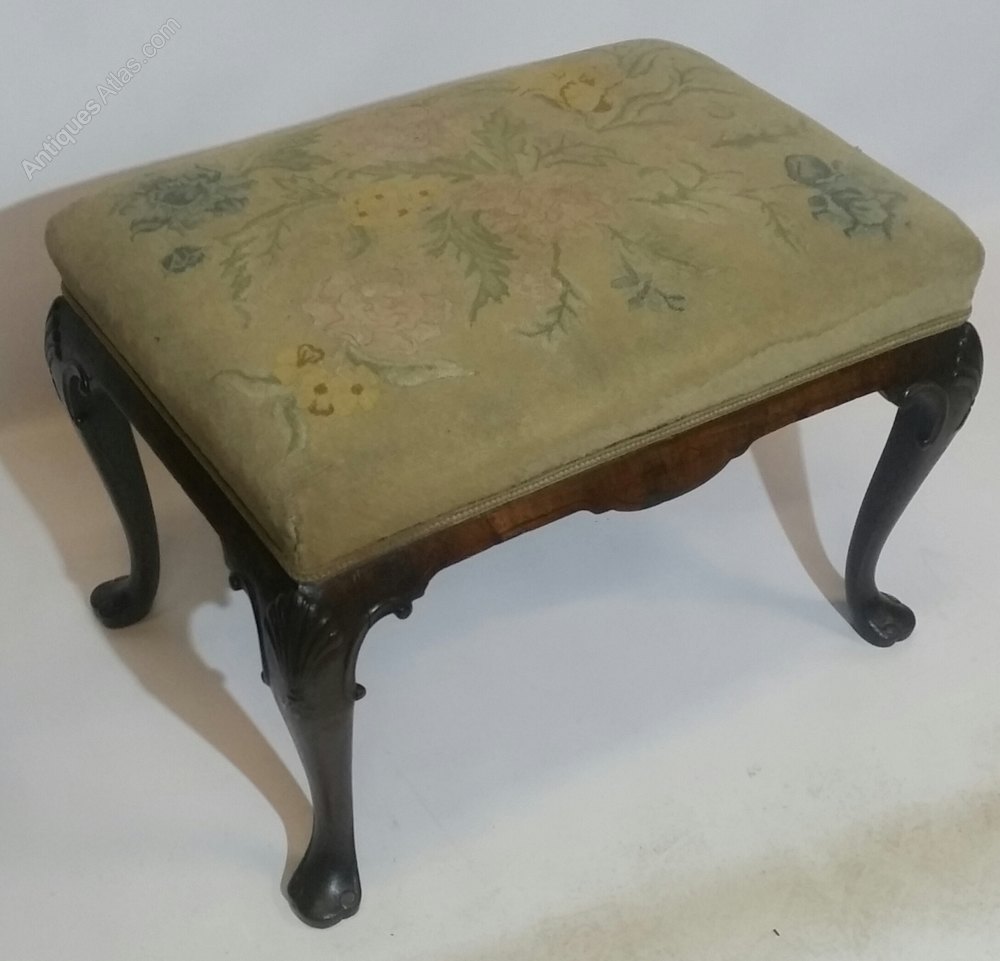 Irish 19th Century Walnut Stool. - Antiques Atlas