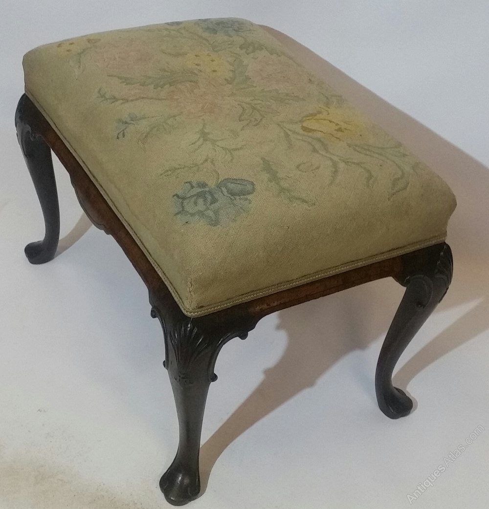 Irish 19th Century Walnut Stool. - Antiques Atlas