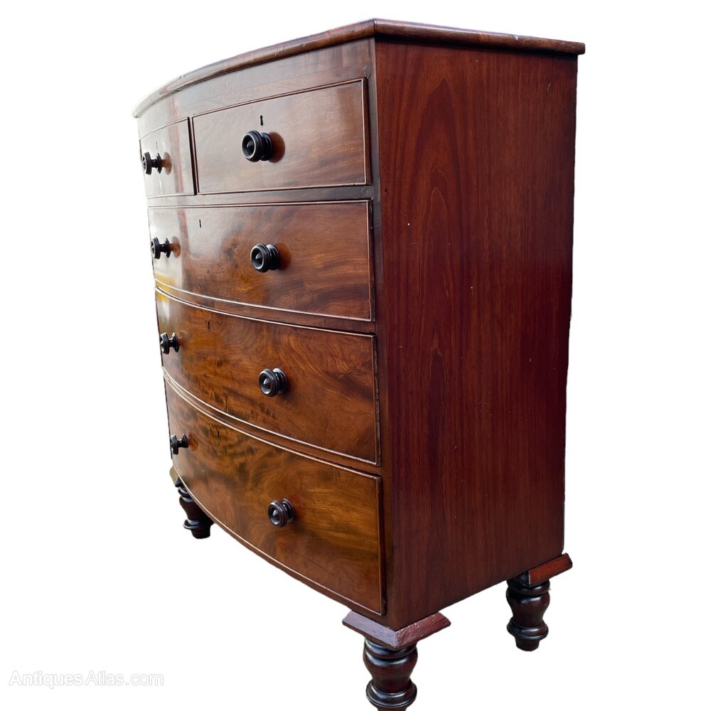 Victorian Flame Mahogany Bow Front Chest Of Drawer as712a1002 ...