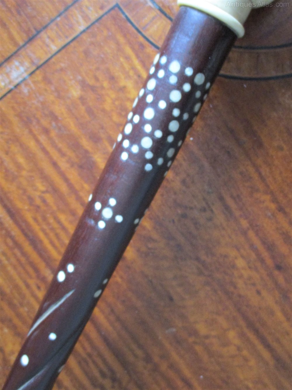 Antiques Atlas - Ebony, Ivory, Bone Walking Cane